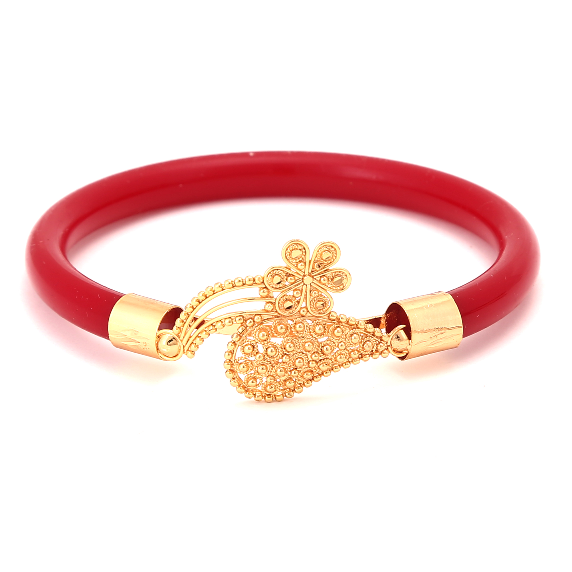 Plastic & Copper Gold Plated and Shakha Pola Bangle Set for Women - Bovzen®